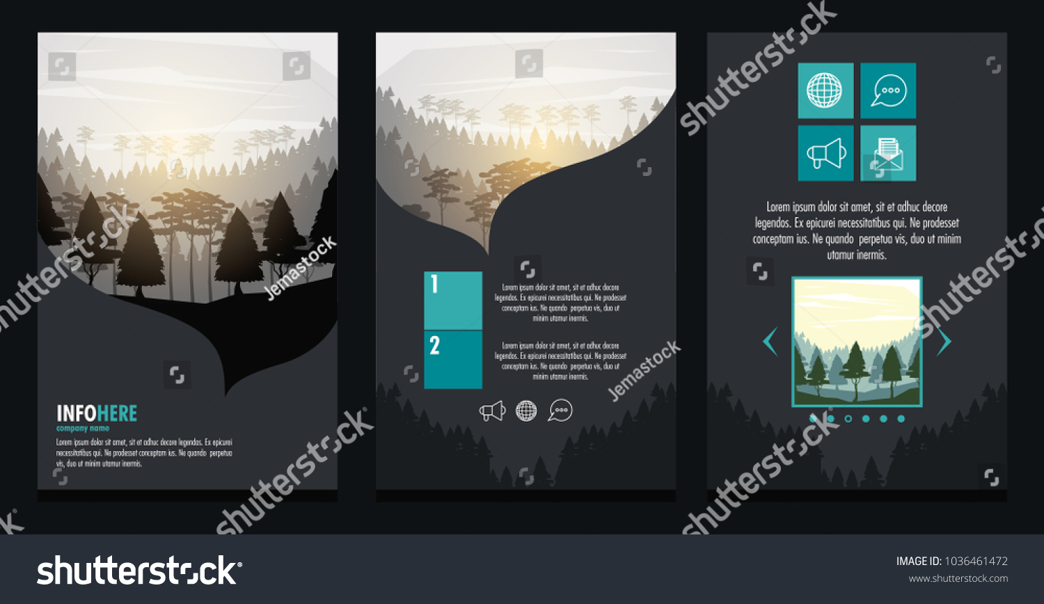 Forest Brochure Infographic Stock Vector (Royalty Free) 1036461472 ...