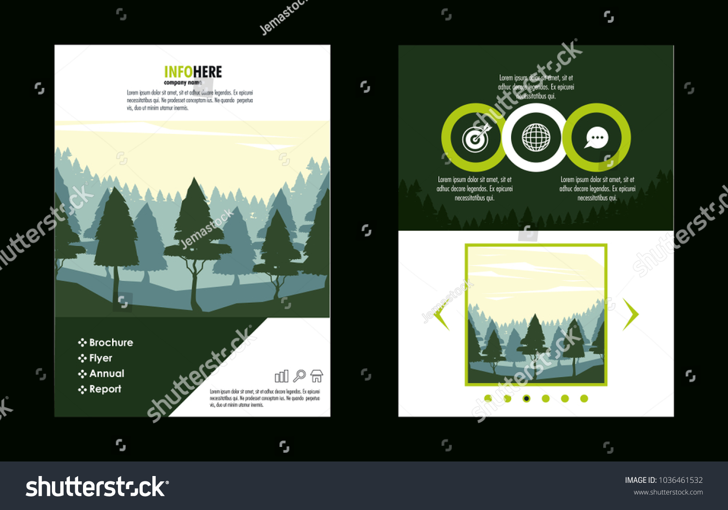 Forest Brochure Infographic: vector de stock (libre de regalías ...