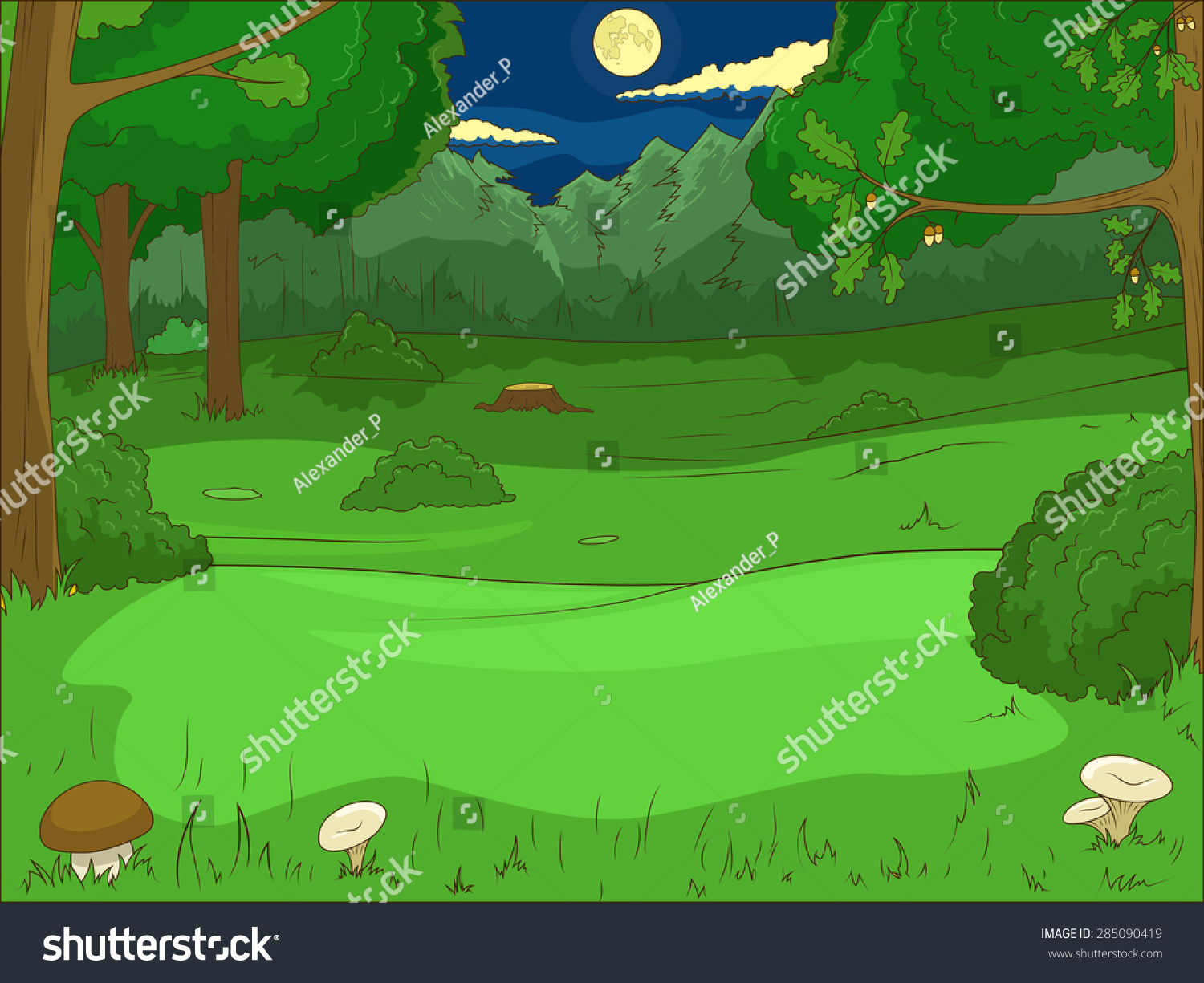 Forest Cartoon Educational Game Vector Llustration 스톡 벡터(로열티 프리 ...