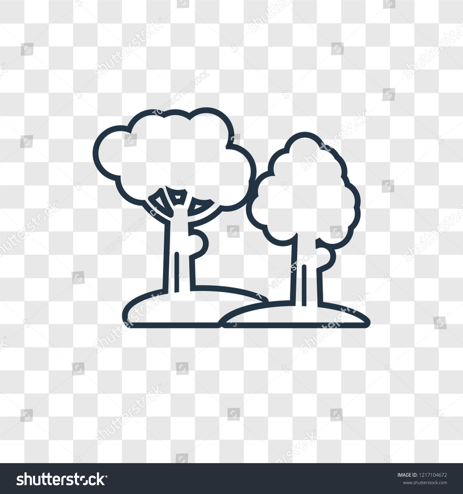 Forest Concept Vector Linear Icon Isolated Stock Vector (Royalty Free ...