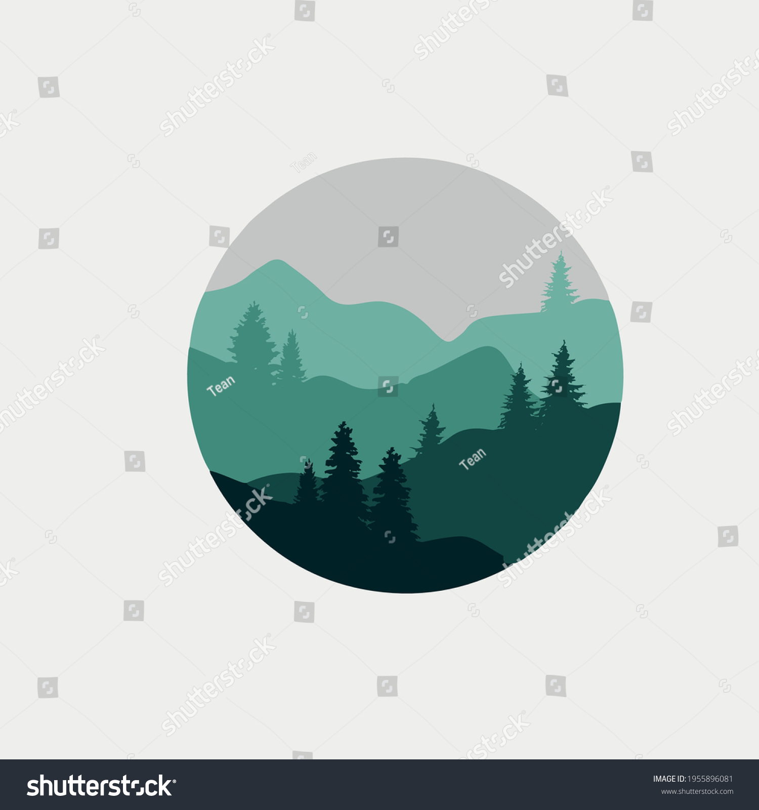 Forest Fog Circle Landscape Vector Stock Vector (Royalty Free ...