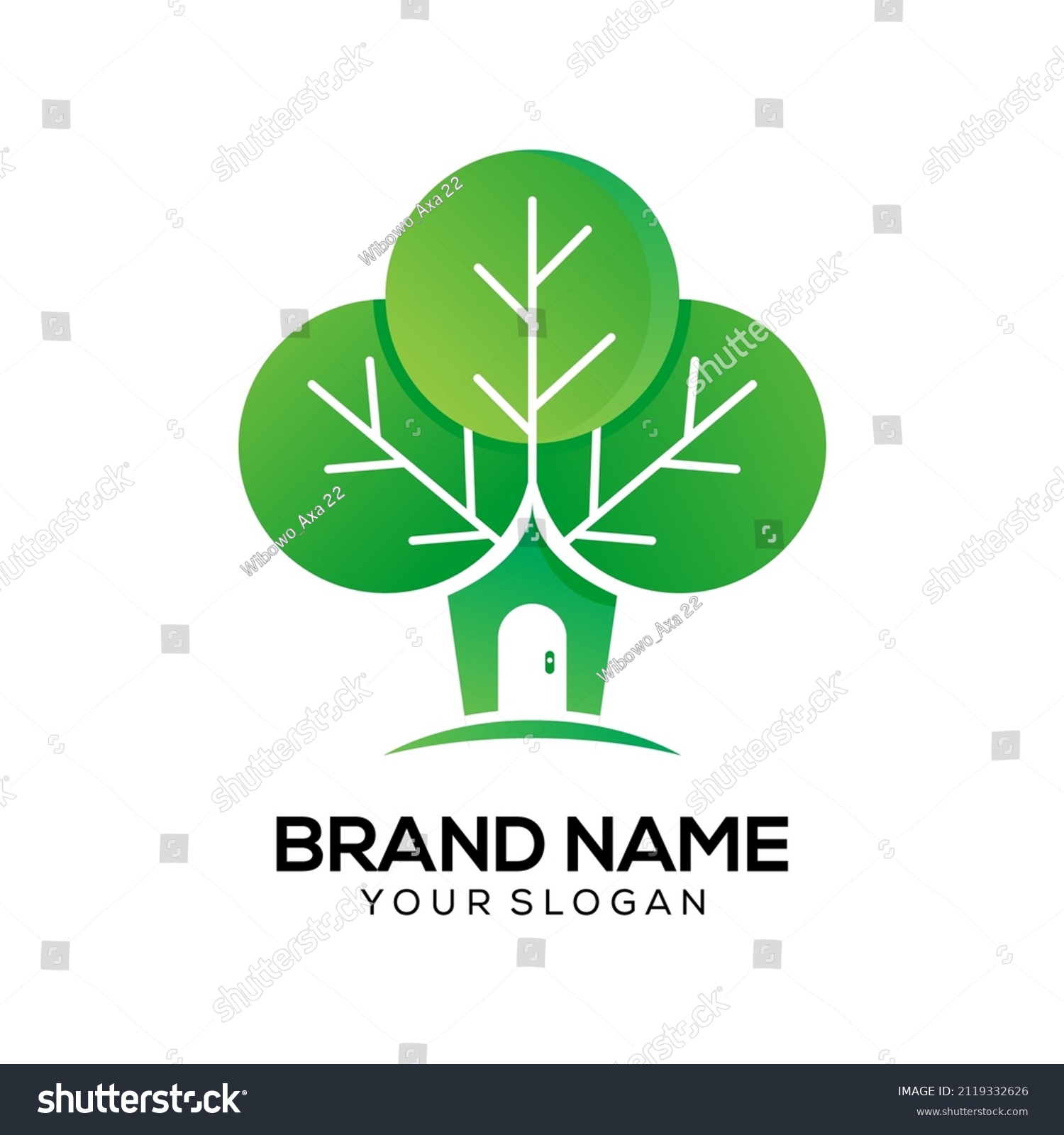 Forest House Logo Design Vector Stock Vector (Royalty Free) 2119332626