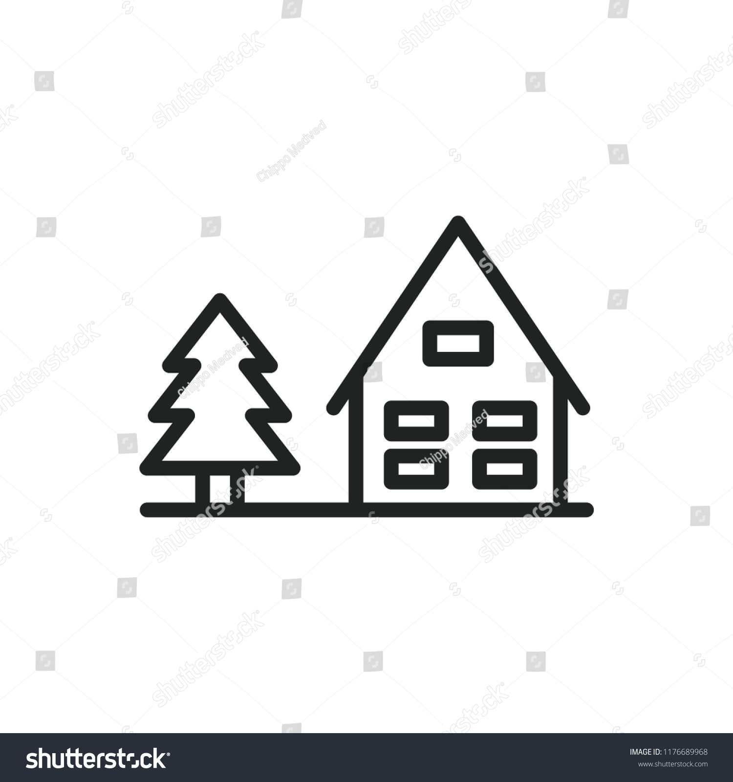 Forest House Vector Icon Stock Vector (Royalty Free) 1176689968 ...