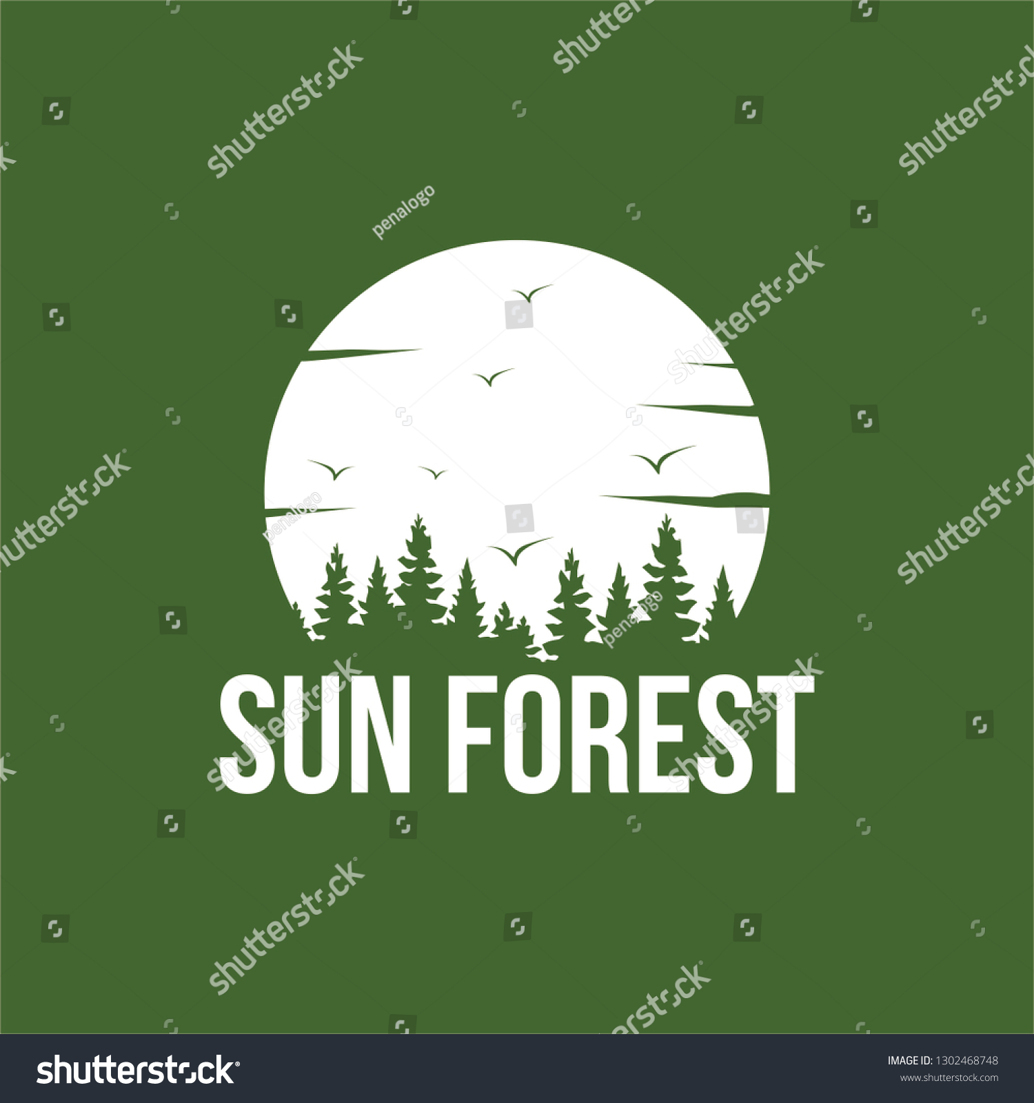 Forest Logo Sun Stock Vector (Royalty Free) 1302468748 | Shutterstock