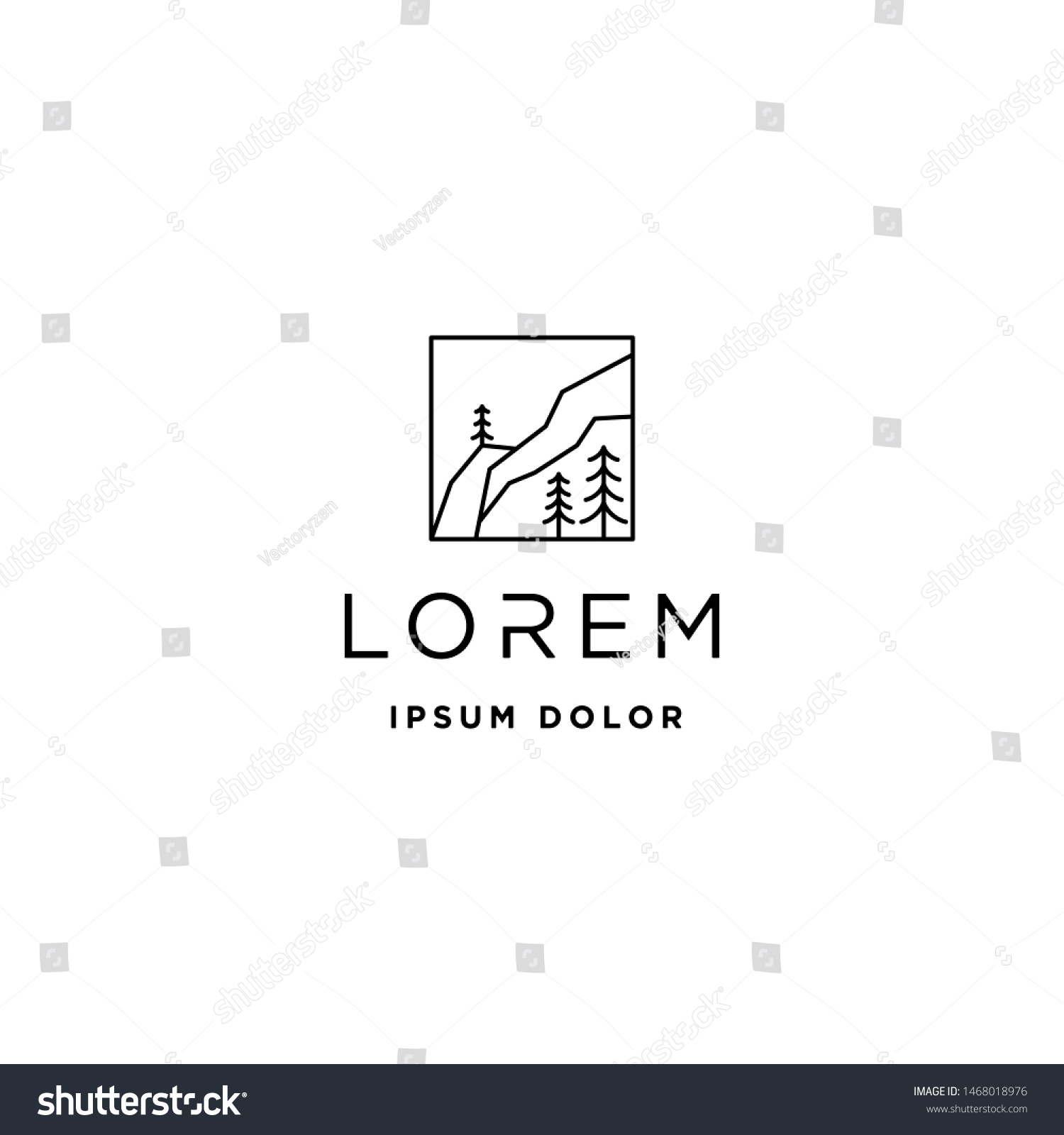 Forest Logo Vector Design Landscape Symbol Stock Vector (Royalty Free ...