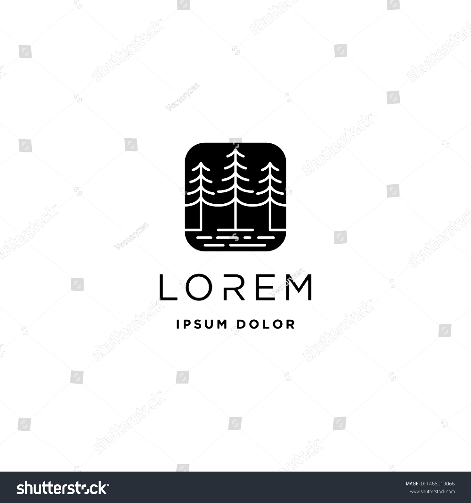 Forest Logo Vector Design Landscape Symbol Stock Vector (Royalty Free ...