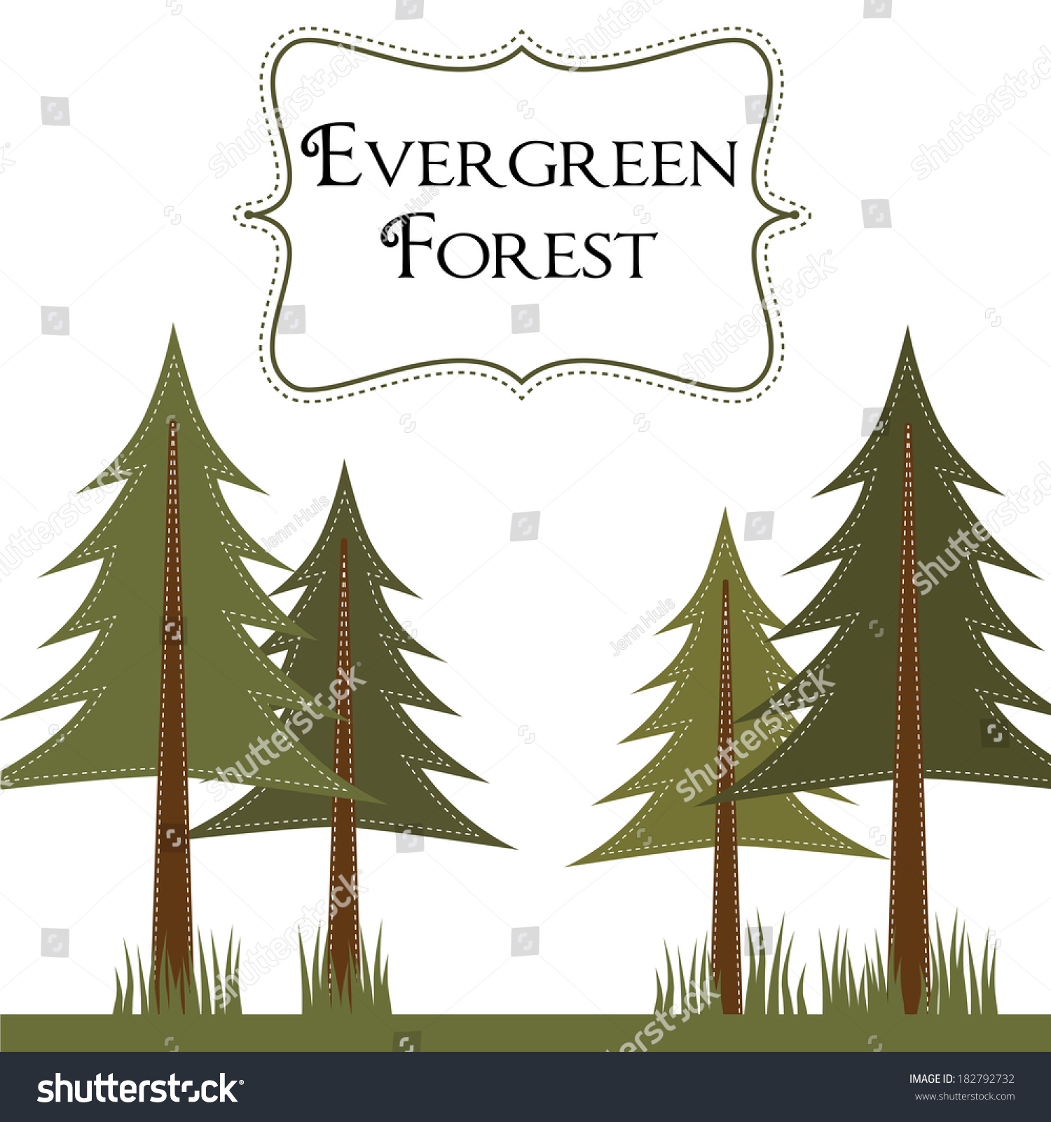 Forest Template Pine Trees Translucent Background Stock Vector (Royalty ...