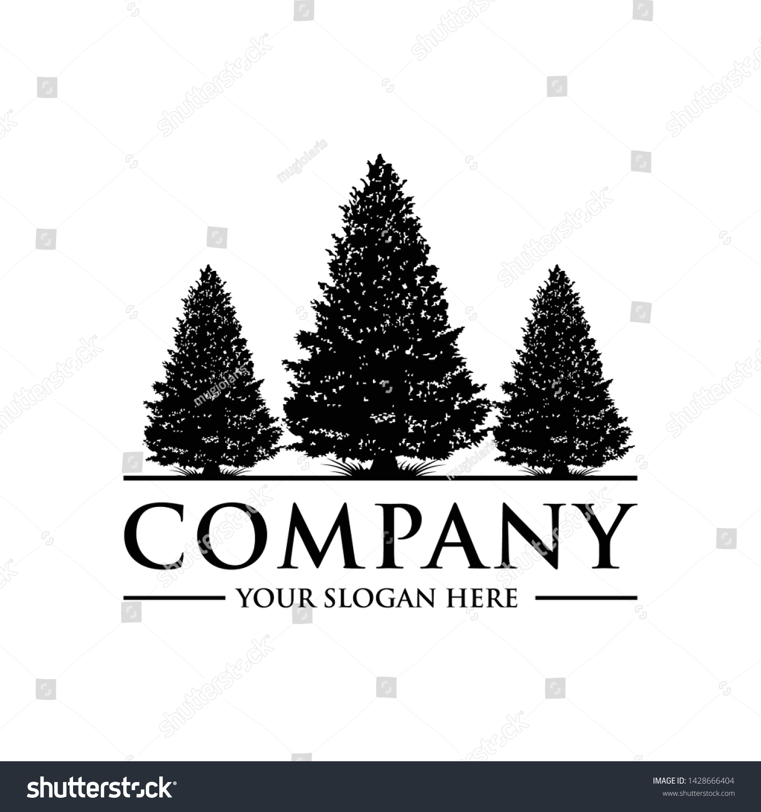 Forest Tree Logo Template Vector Illustration Stock Vector (Royalty ...