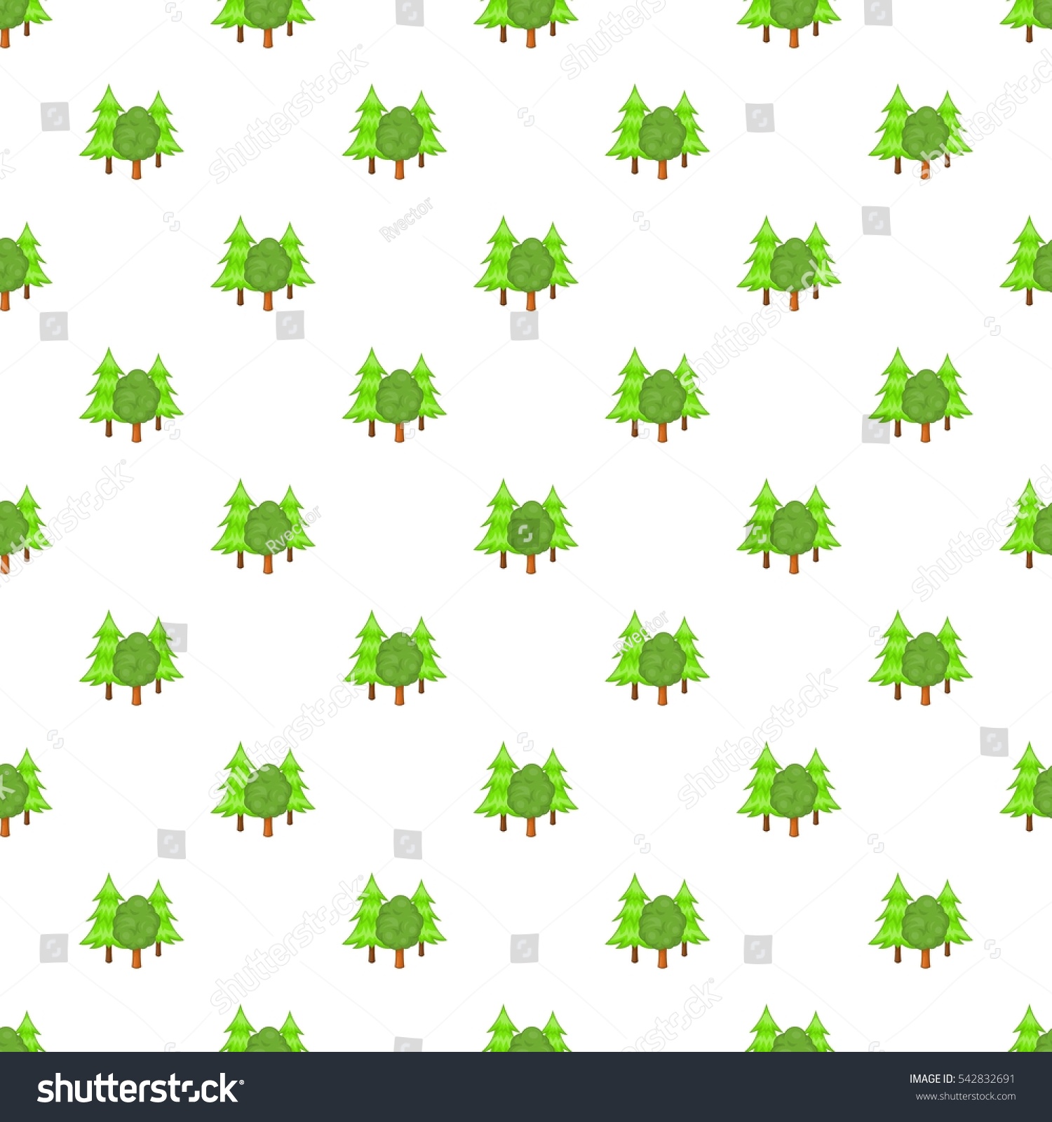 Forest Trees Pattern Cartoon Illustration Forest Stock Vector (Royalty ...