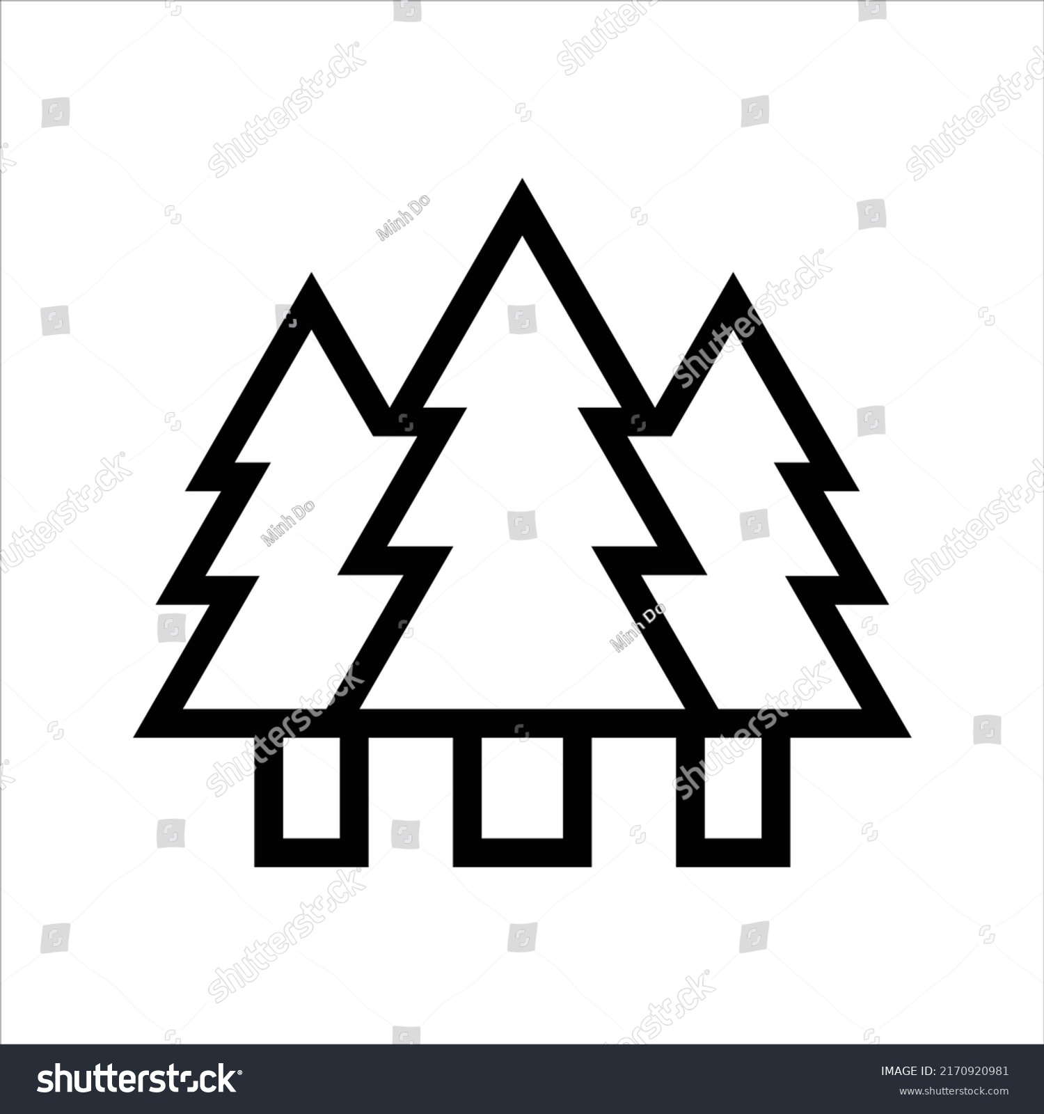 Forest Trees Vector Icon Symbol Design Stock Vector (Royalty Free ...