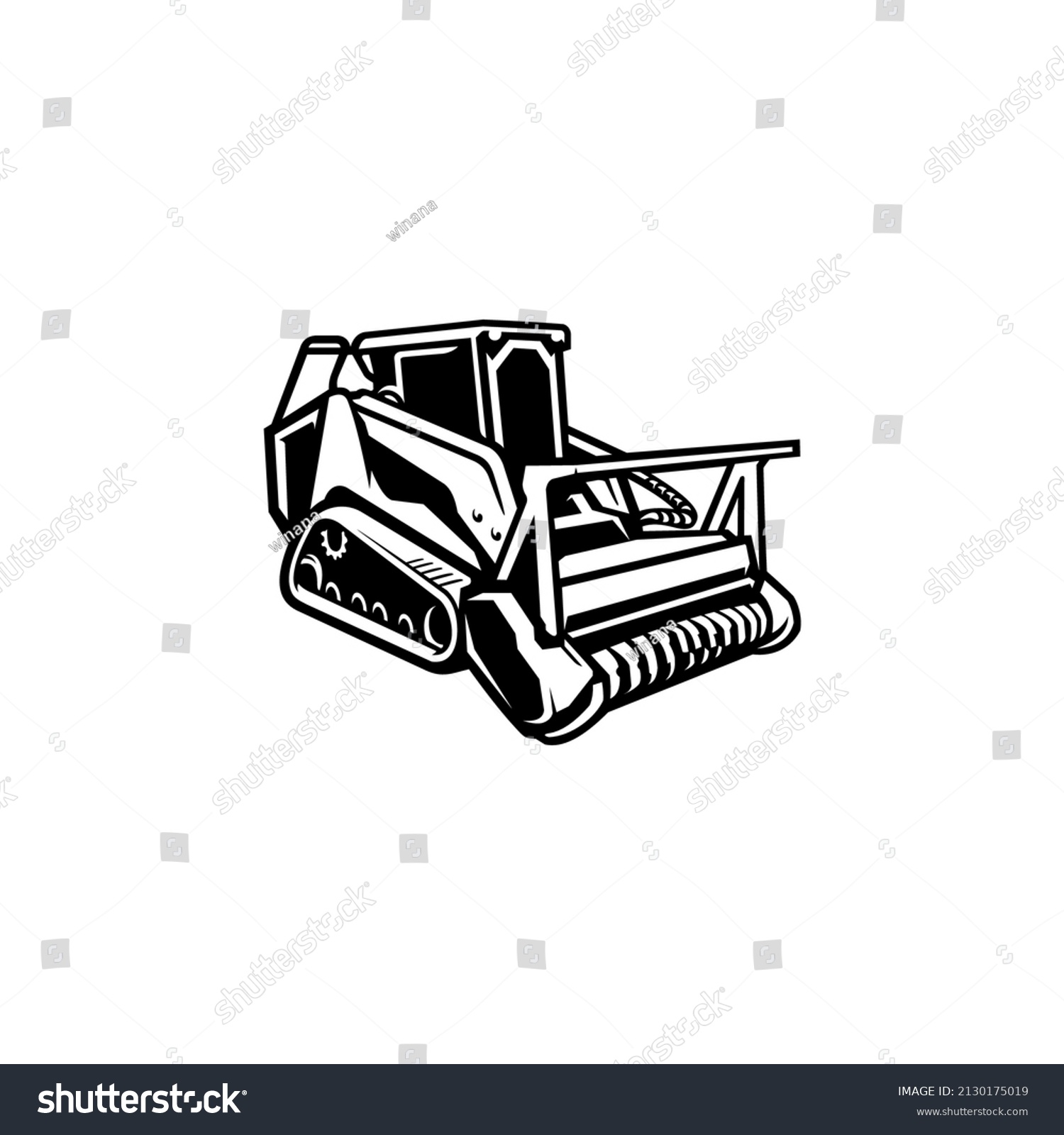 Forestry Mulching Machine Illustration Vector Stock Vector (Royalty ...