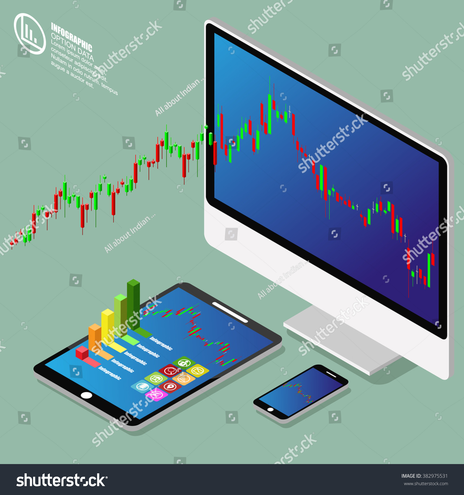 Forex Isometric Diagram Vector Design Stock Vector (Royalty Free) 382975531