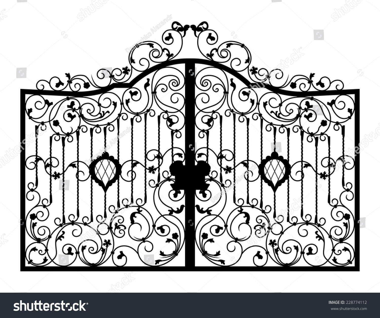 Vektor Stok Forged Gate Architecture Detail Vector Eps10 (Tanpa Royalti ...