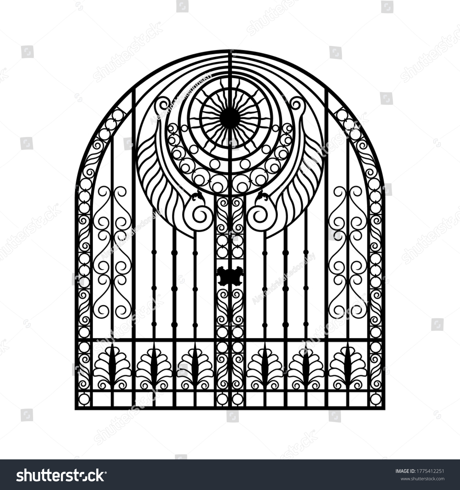 Forged Gate Door Icon Vector Eps10 Stock Vector (Royalty Free ...