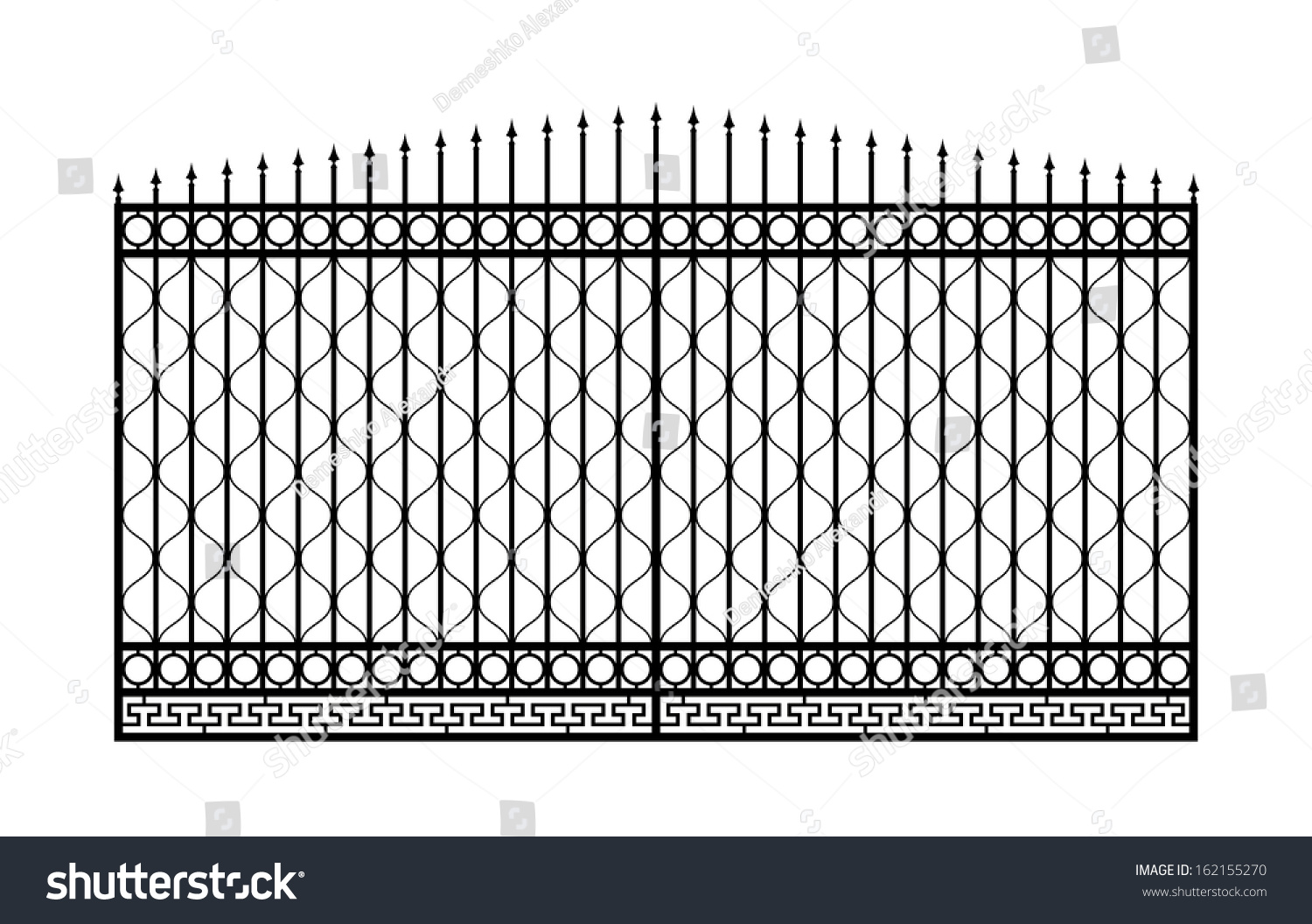 Forged Gate Sharp Spikes Isolated On Stock Vector (Royalty Free ...