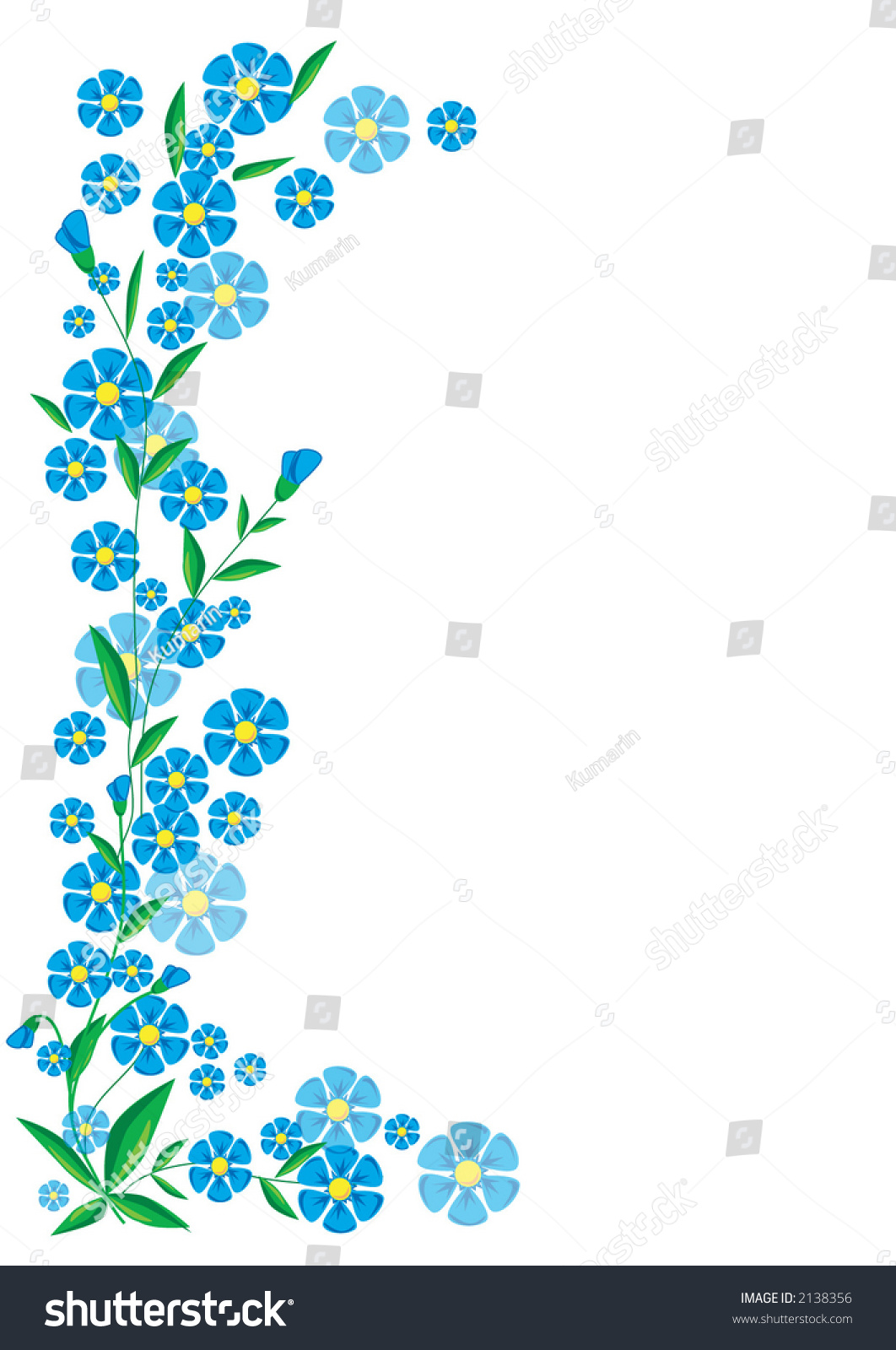 Forgetmenot Border Flower Stock Vector 2138356 - Shutterstock