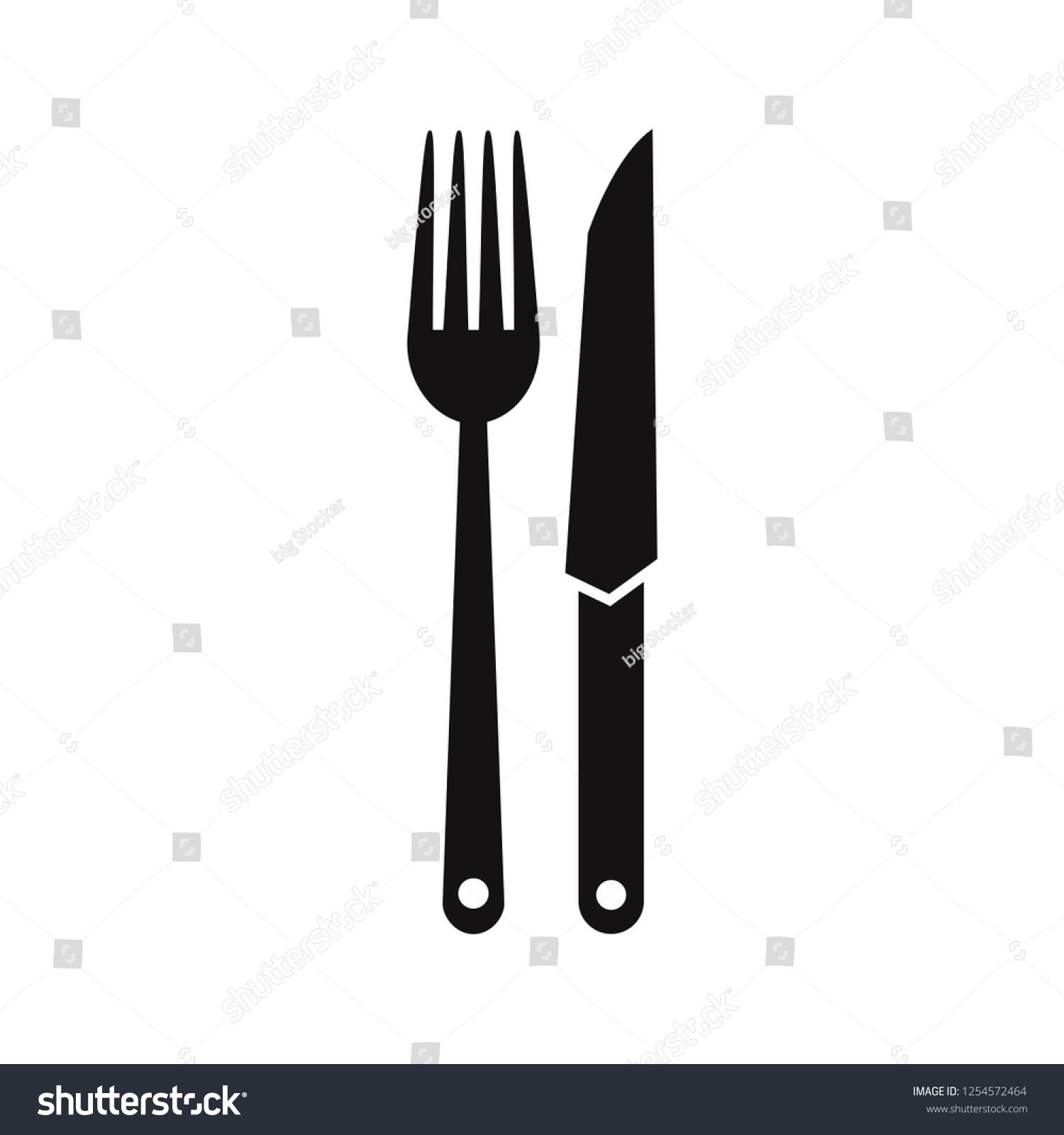 Fork Knife Icon Vector Stock Vector (Royalty Free) 1254572464