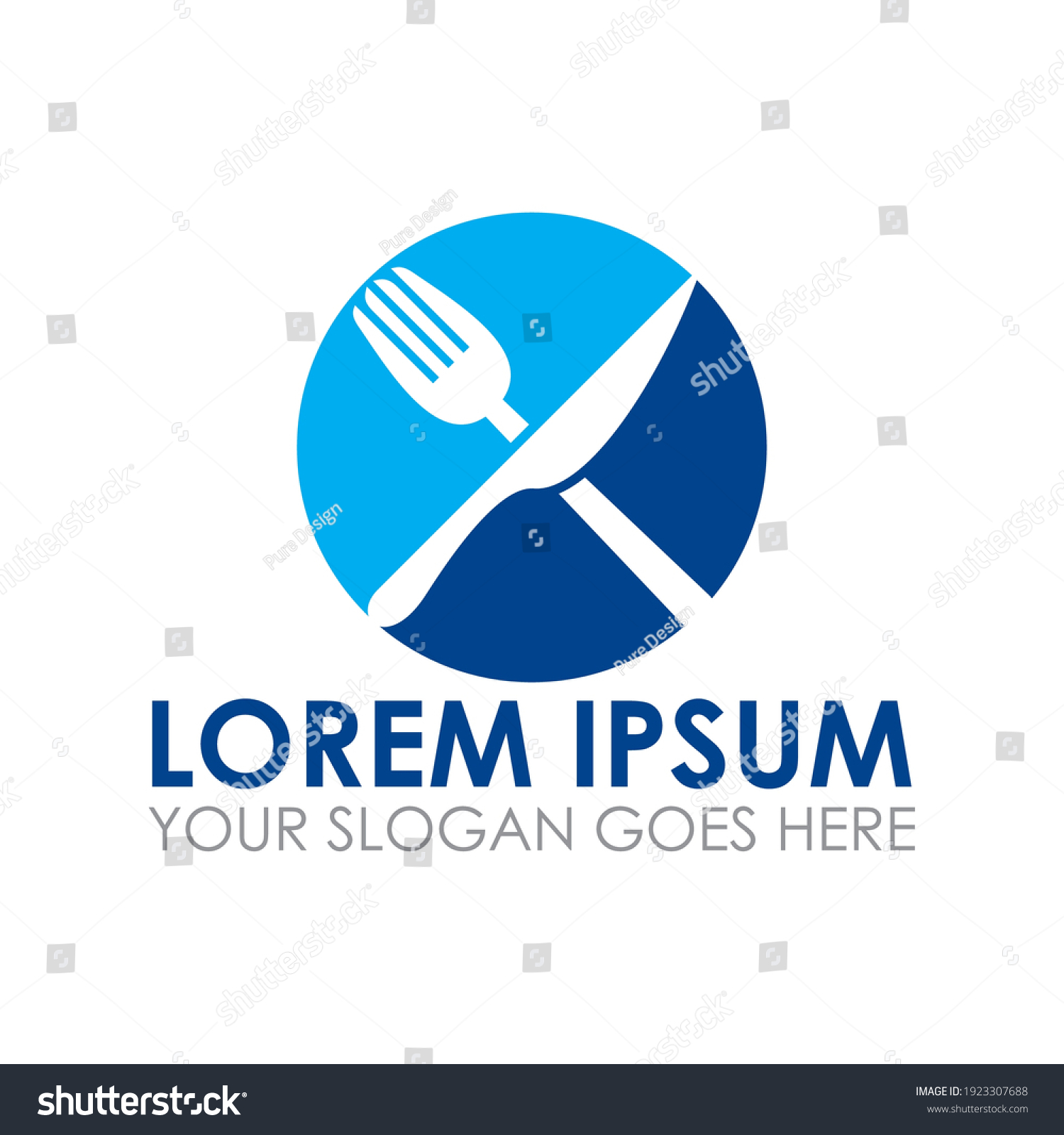 Fork Knife Kitchen Vector Food Logo Stock Vector (Royalty Free) 1923307688
