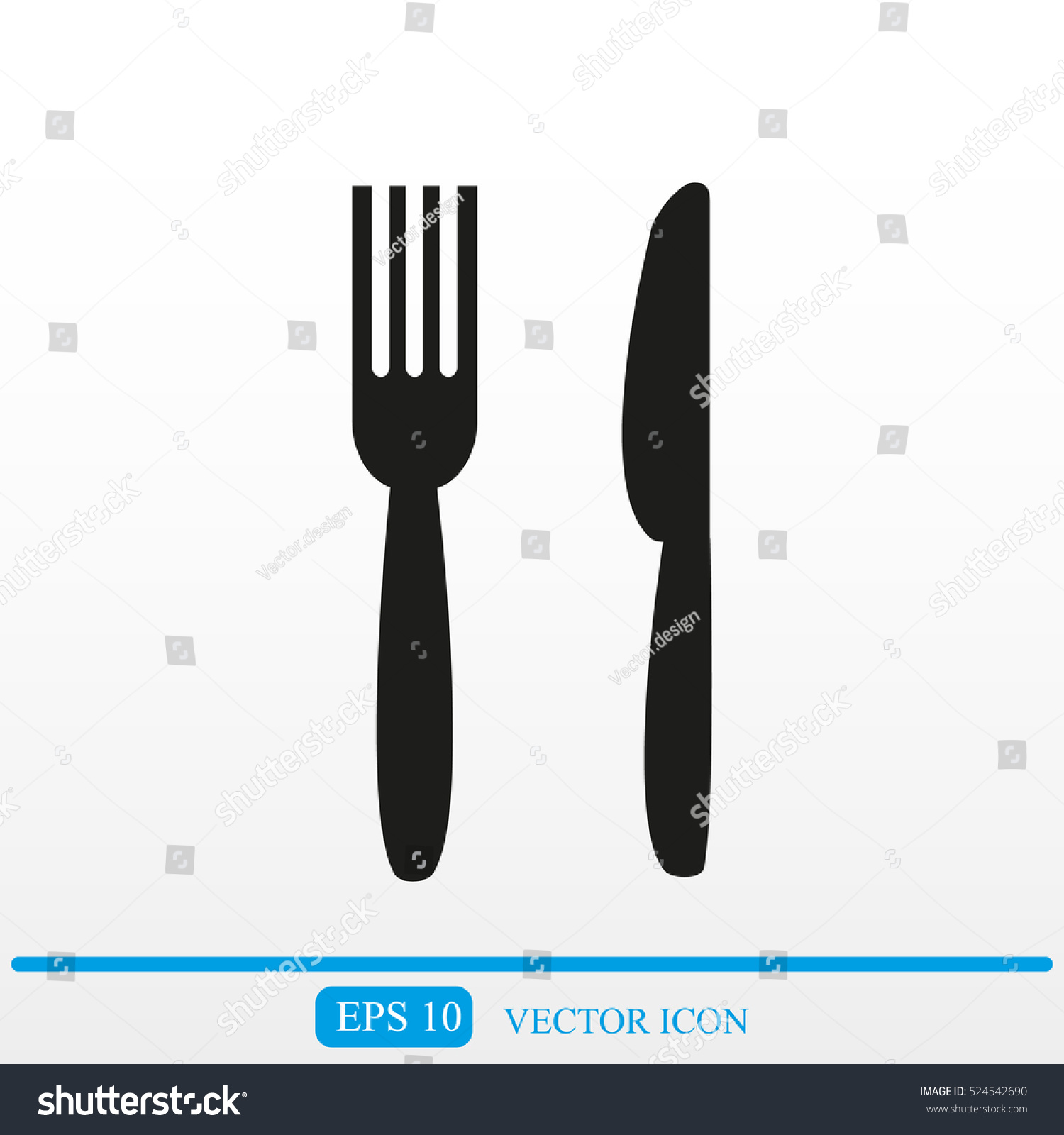 Fork Knife Sign Stock Vector (Royalty Free) 524542690 | Shutterstock