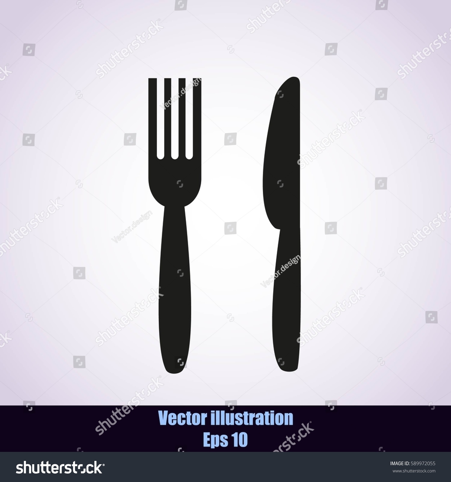 Fork Knife Sign Stock Vector (Royalty Free) 589972055 | Shutterstock