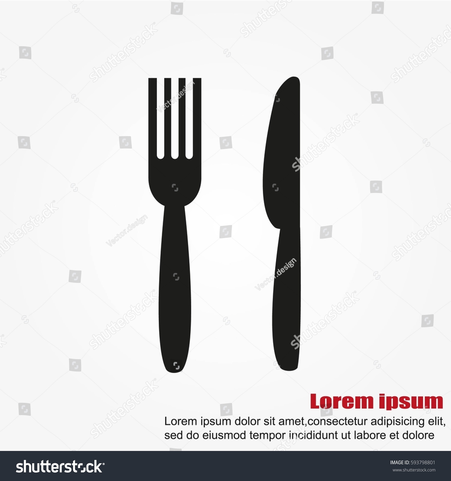 Fork Knife Sign Stock Vector (Royalty Free) 593798801 | Shutterstock