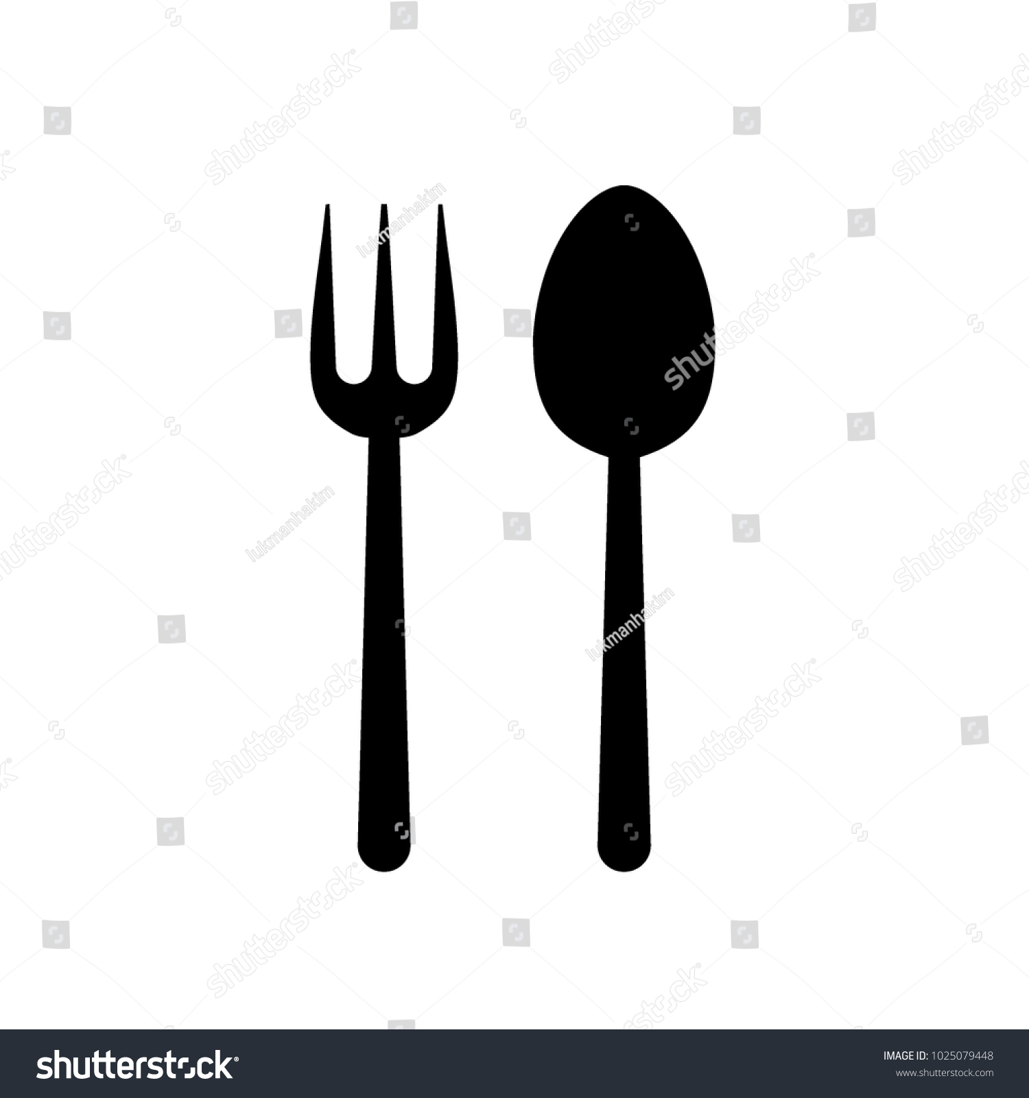 Fork Spon Icon Vector Stock Vector (Royalty Free) 1025079448
