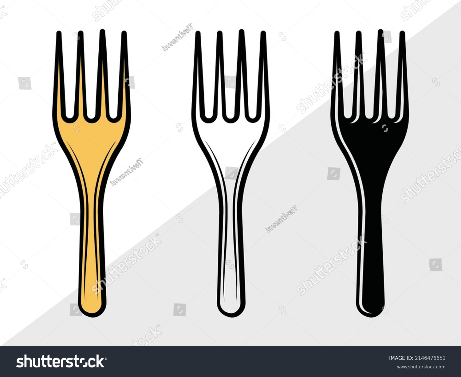 Fork Clipart Printable Vector Illustration Stock Vector (Royalty Free ...