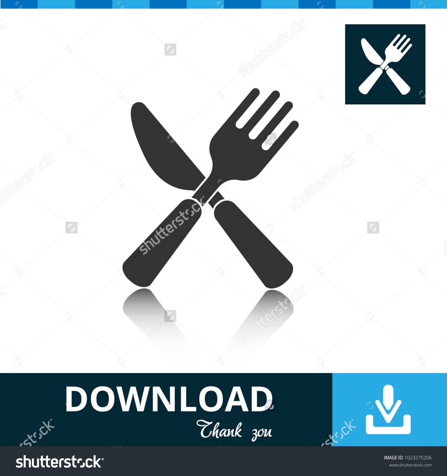 Fork Cross Knife Icon Stock Vector (Royalty Free) 1023275206 | Shutterstock