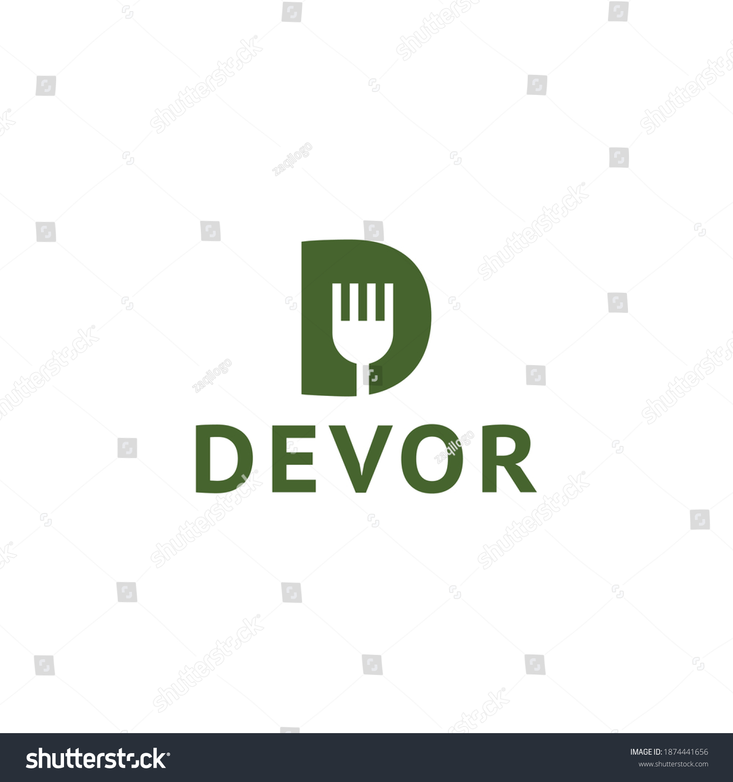 Fork Devor Logo Design Simple Food Stock Vector (Royalty Free ...