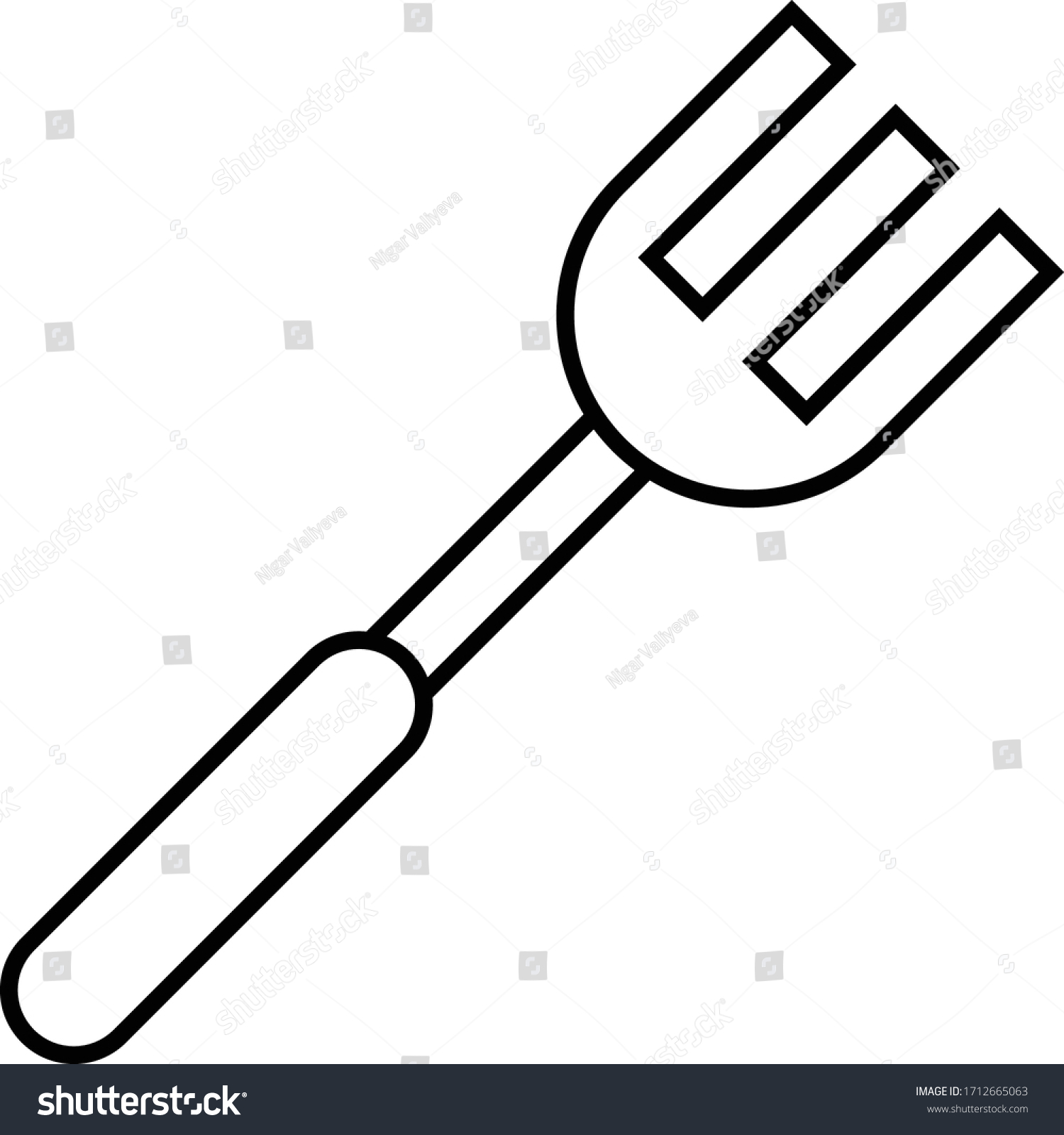 Fork Icon Outline Isolated Vector Illustration Stock Vector (Royalty ...
