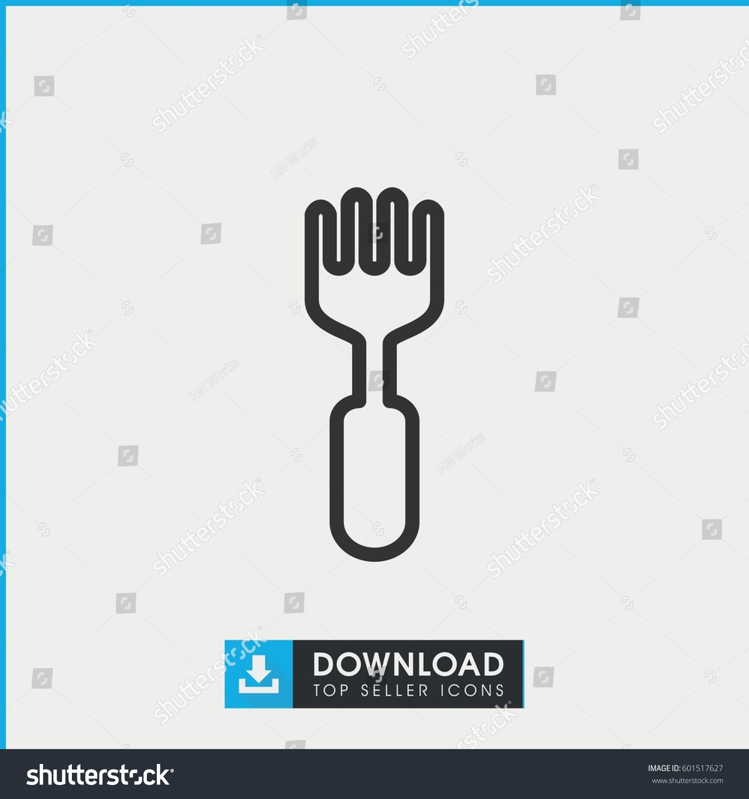 Fork Icon Simple Outline Fork Vector Stock Vector (Royalty Free ...