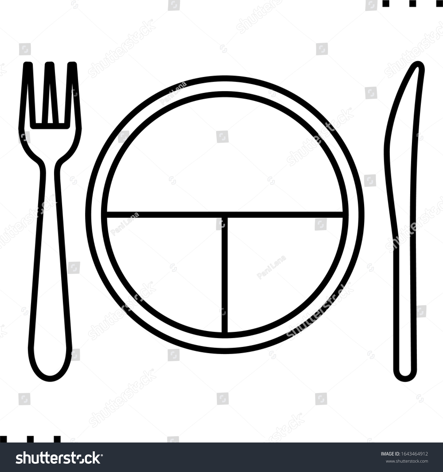 Fork Knife Plate Divided Into Sections Stock Vector (Royalty Free ... Fork Knife Plate Divided Into Sections Stock Vector (Royalty Free ...
