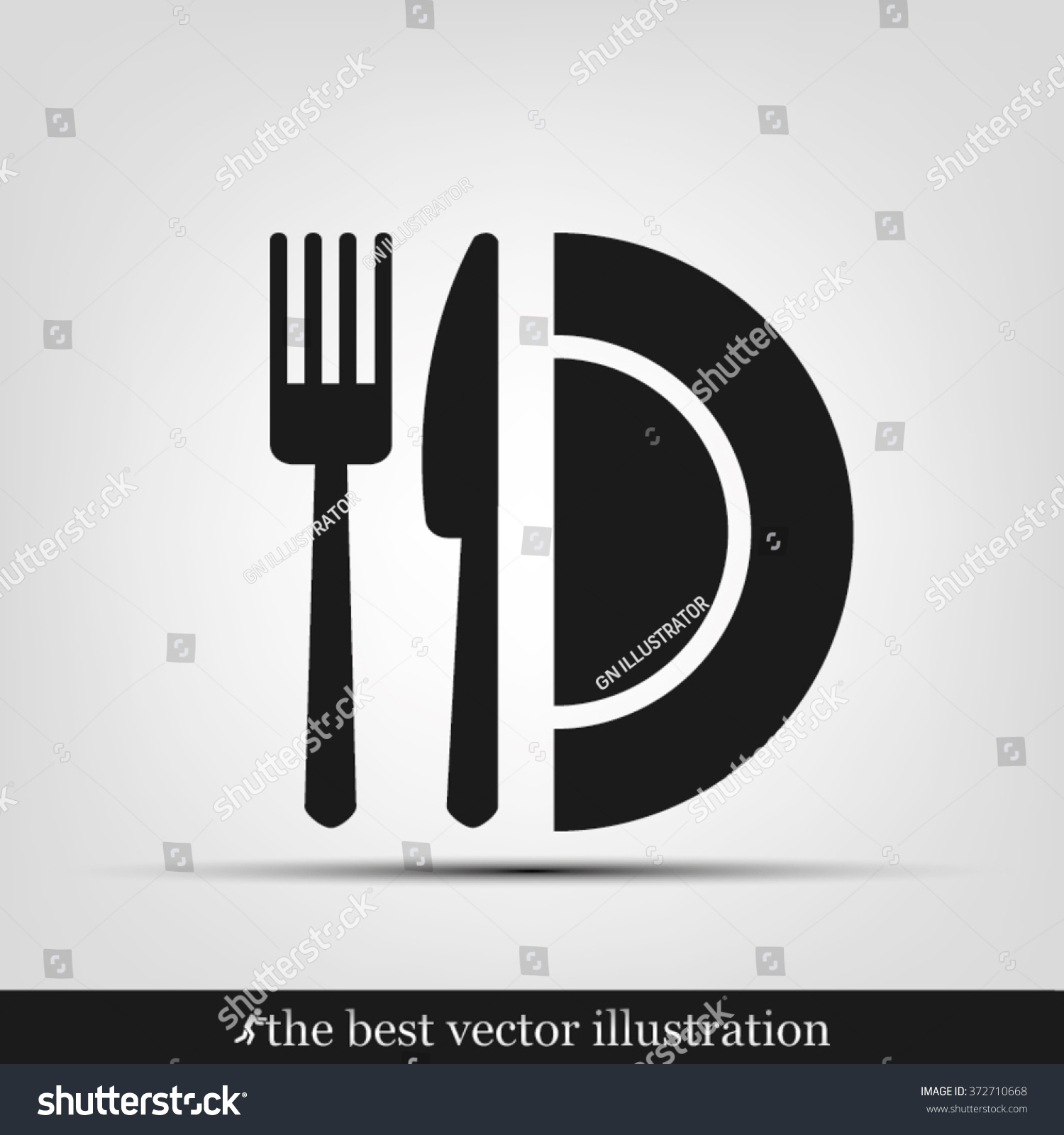 Fork Knife Plate Icon Stock Vector (Royalty Free) 372710668 | Shutterstock