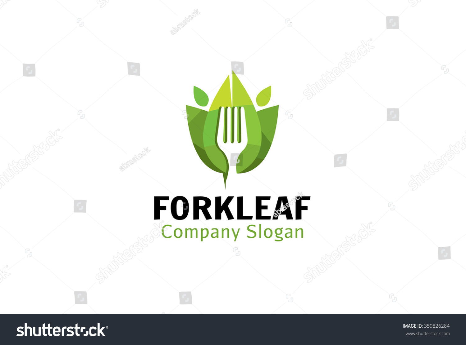 Fork Leaf Logo Symbol Design Illustration Stock Vector (Royalty Free ...