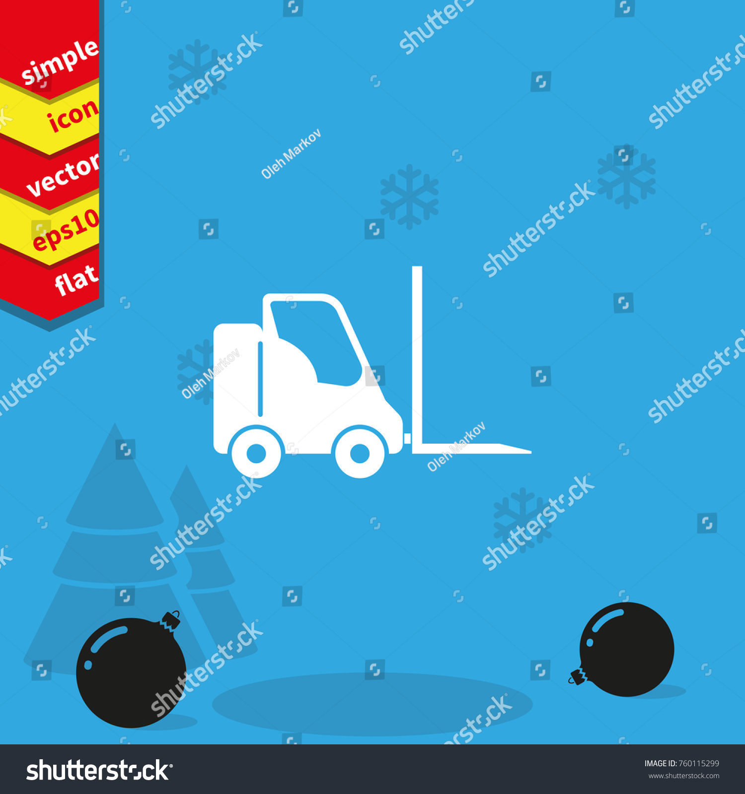 Fork Lift Icon Stock Vector (Royalty Free) 760115299