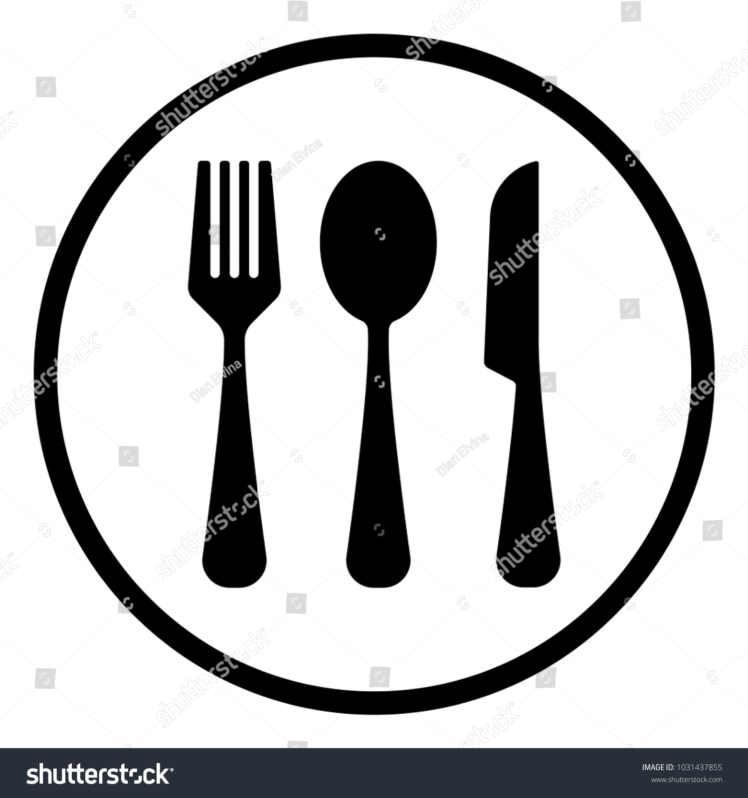 Forkspoonknife Outline Vector Stock Vector (Royalty Free) 1031437855