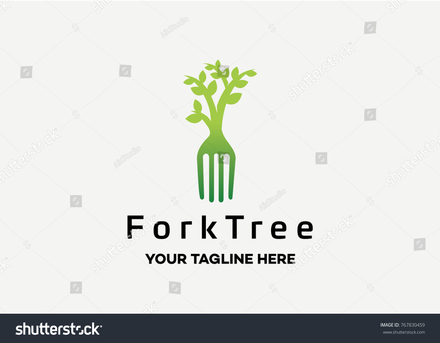 「Fork Tree Logo Template Design Vector」のベクター画像素材（ロイヤリティフリー） 767830459 ...