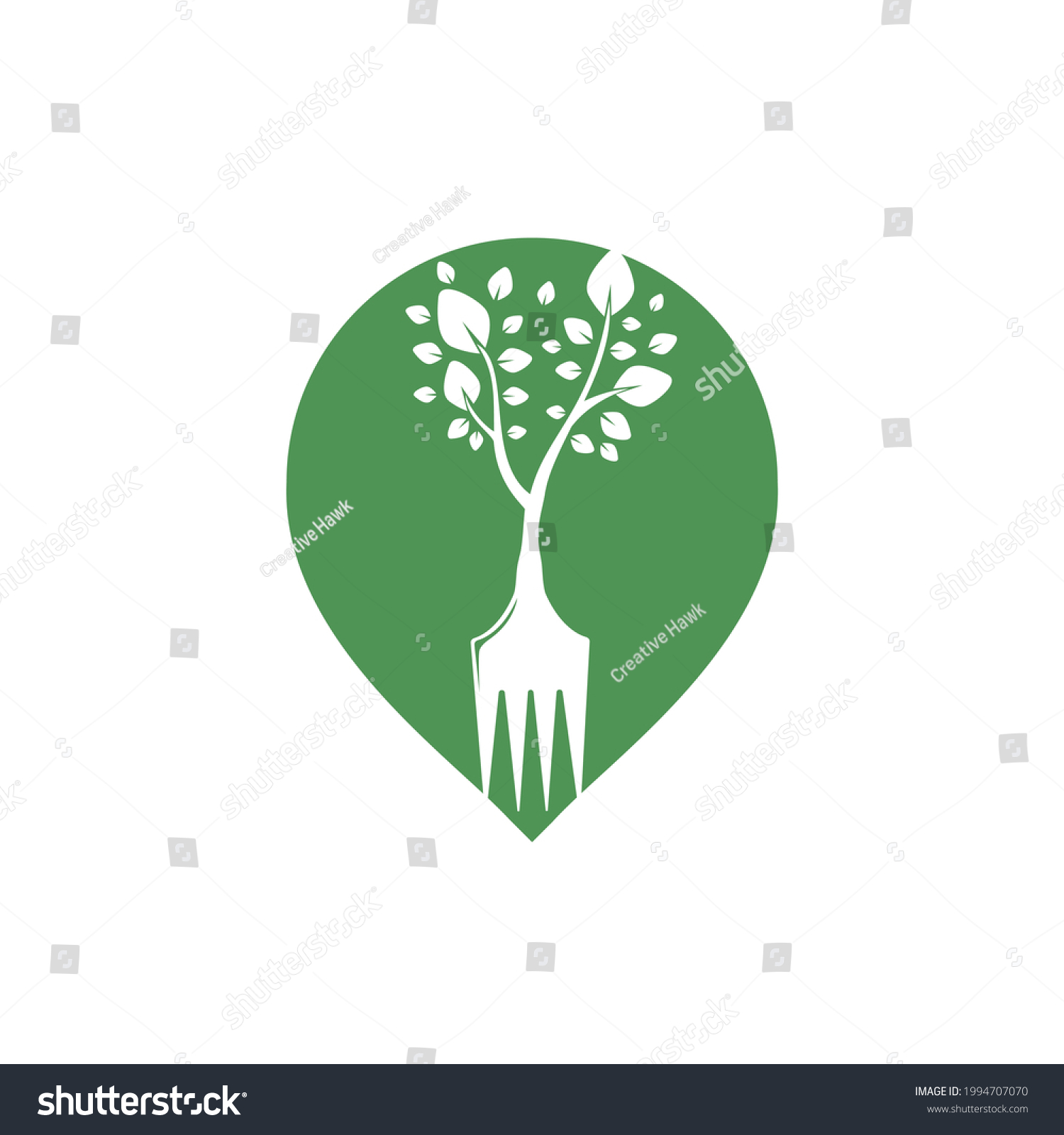Fork Tree Vector Logo Design Food Stock Vector (Royalty Free ...