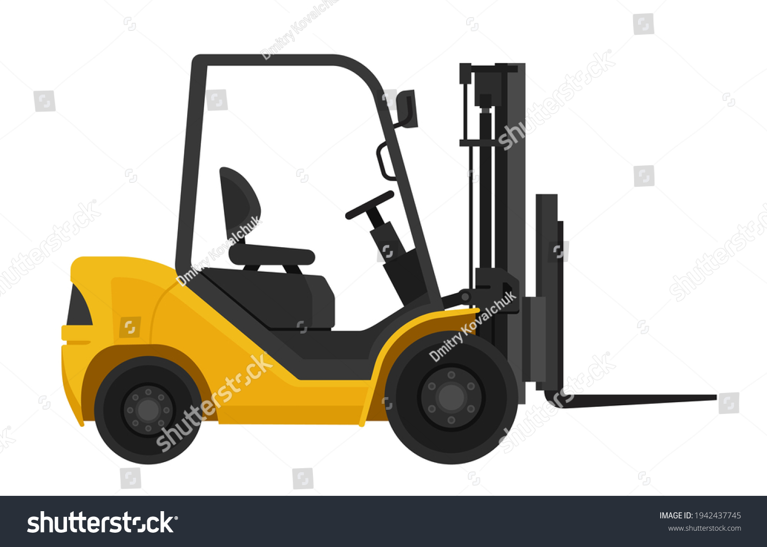 Forklift Isolated Side View Icon Warehouse Stock Vector (Royalty Free ...