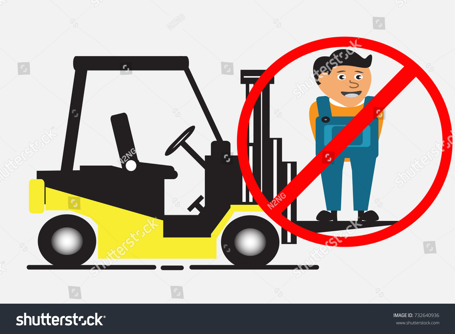 Forklift Safety Warning Sign Vector Image vectorielle de stock (libre ...