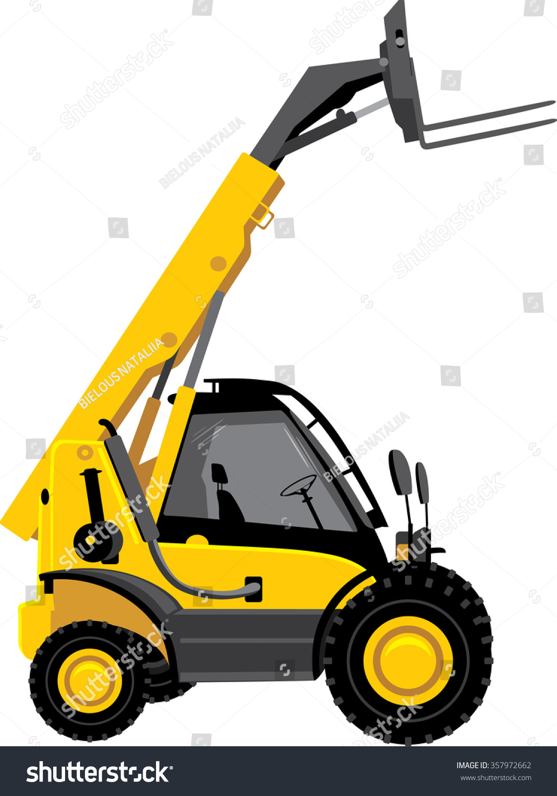 Forklift Truck Vector Stock Vector (Royalty Free) 357972662