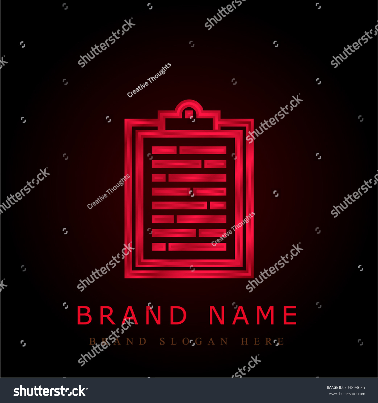 Form Red Chromium Metallic Logo Stock Vector (Royalty Free) 703898635 ...