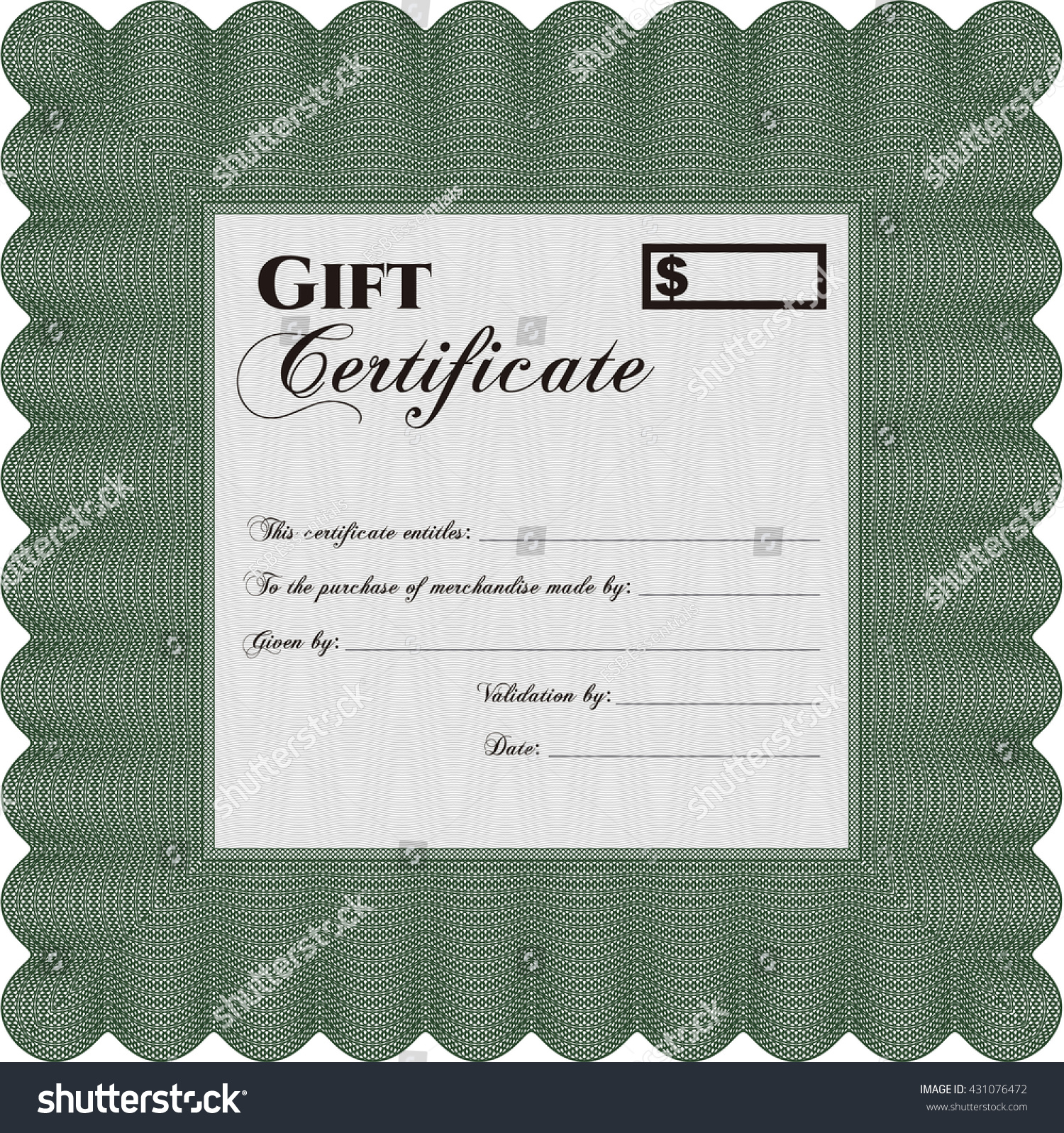 Formal Gift Certificate Border Frame Lovely Stock Vector (Royalty Free ...