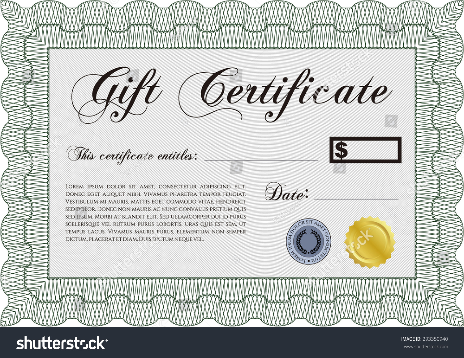 Formal Gift Certificate Border Framewith Complex Stock Vector (Royalty ...