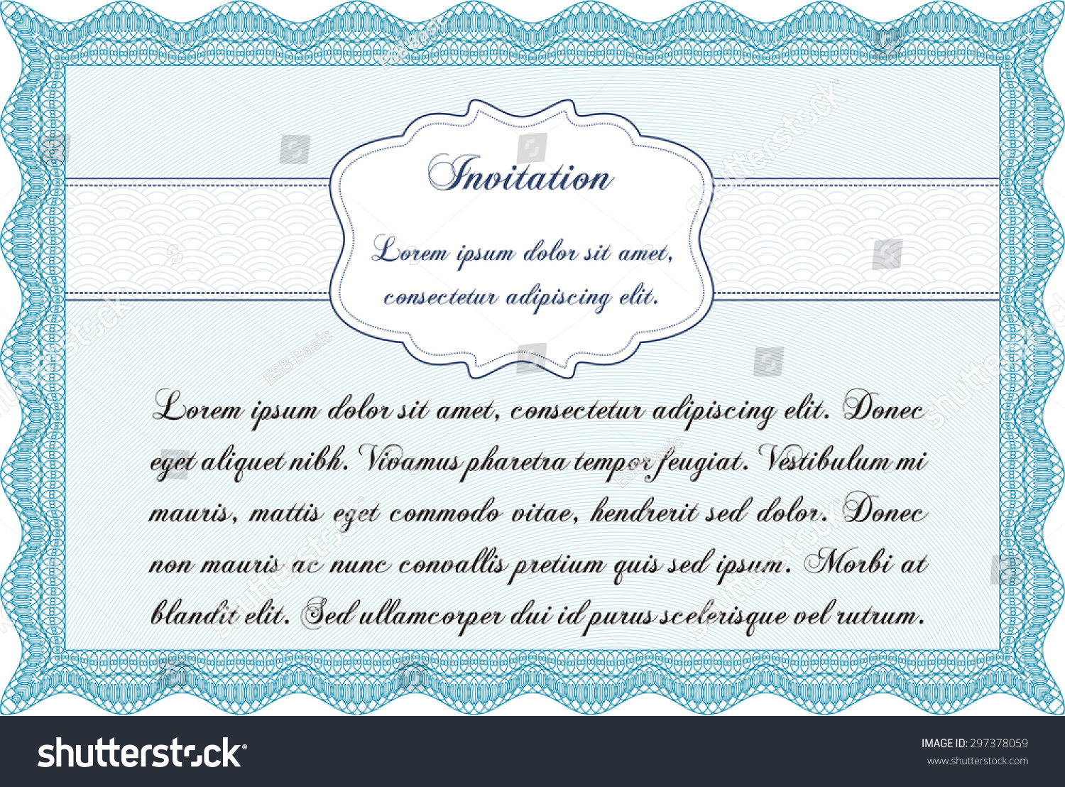 Formal Invitation Complex Background Border Framelovely Stock Vector ...