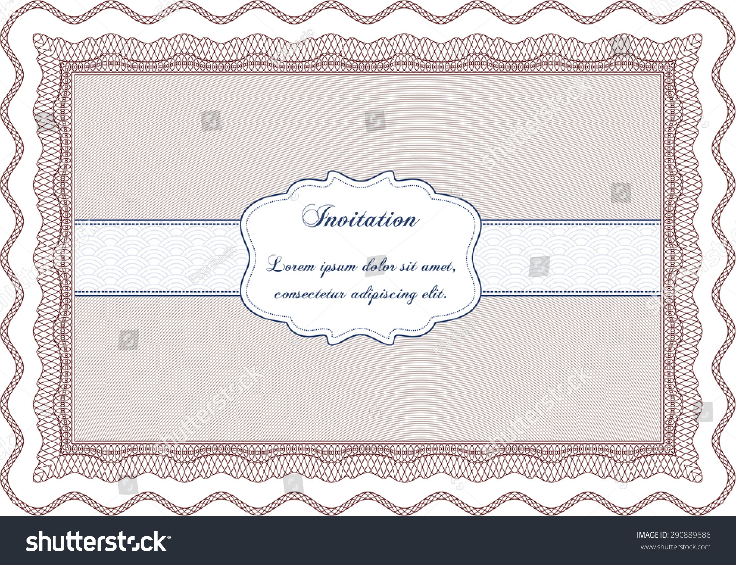 Formal Invitation Template Complex Background Border Stock Vector ...