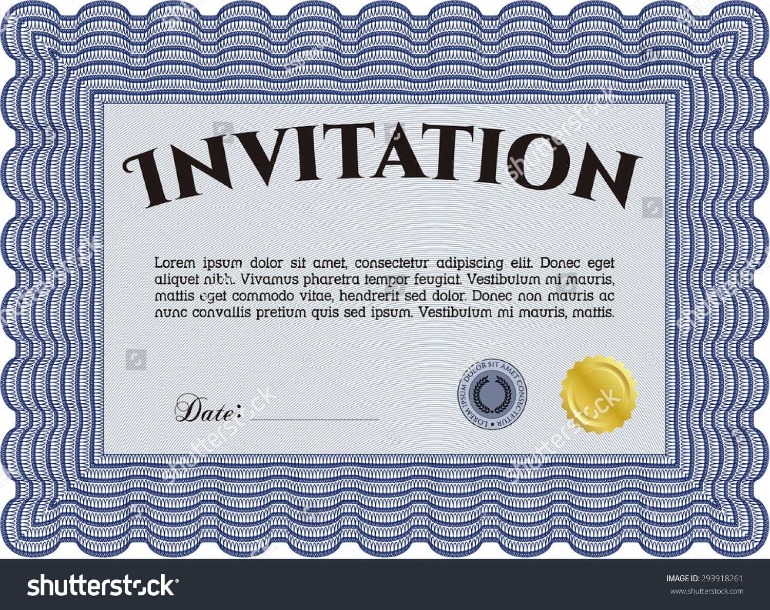 Formal Invitation Background Border Framenice Design: เวกเตอร์สต็อก ...