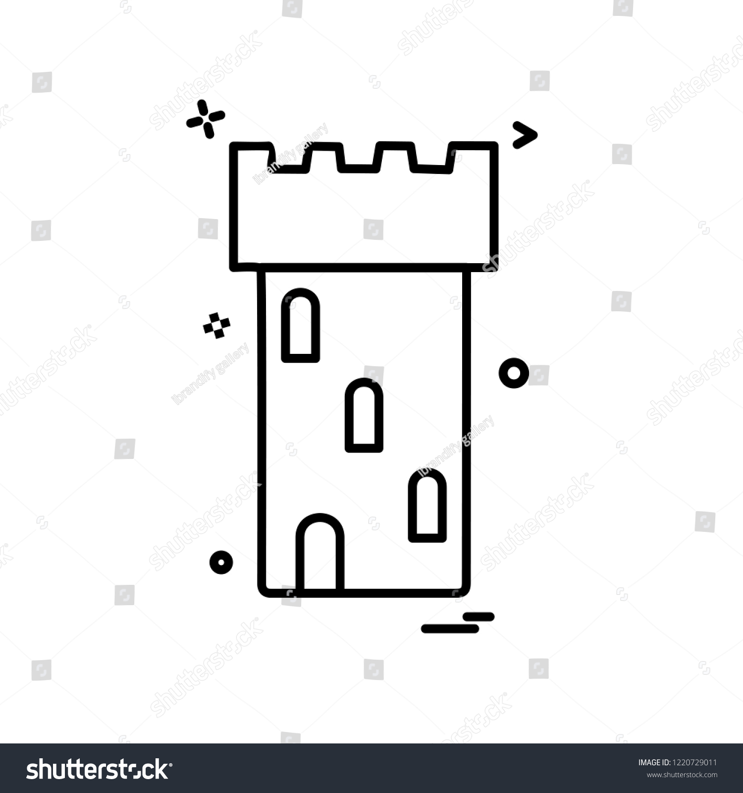 Fort Icon Design Vector Stock Vector (Royalty Free) 1220729011