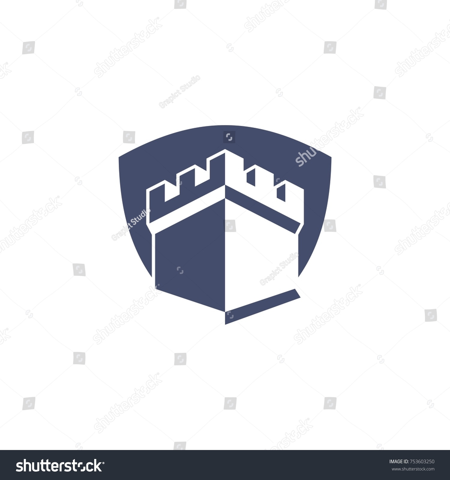 Fortress Logo Element Template Stock Vector (Royalty Free) 753603250