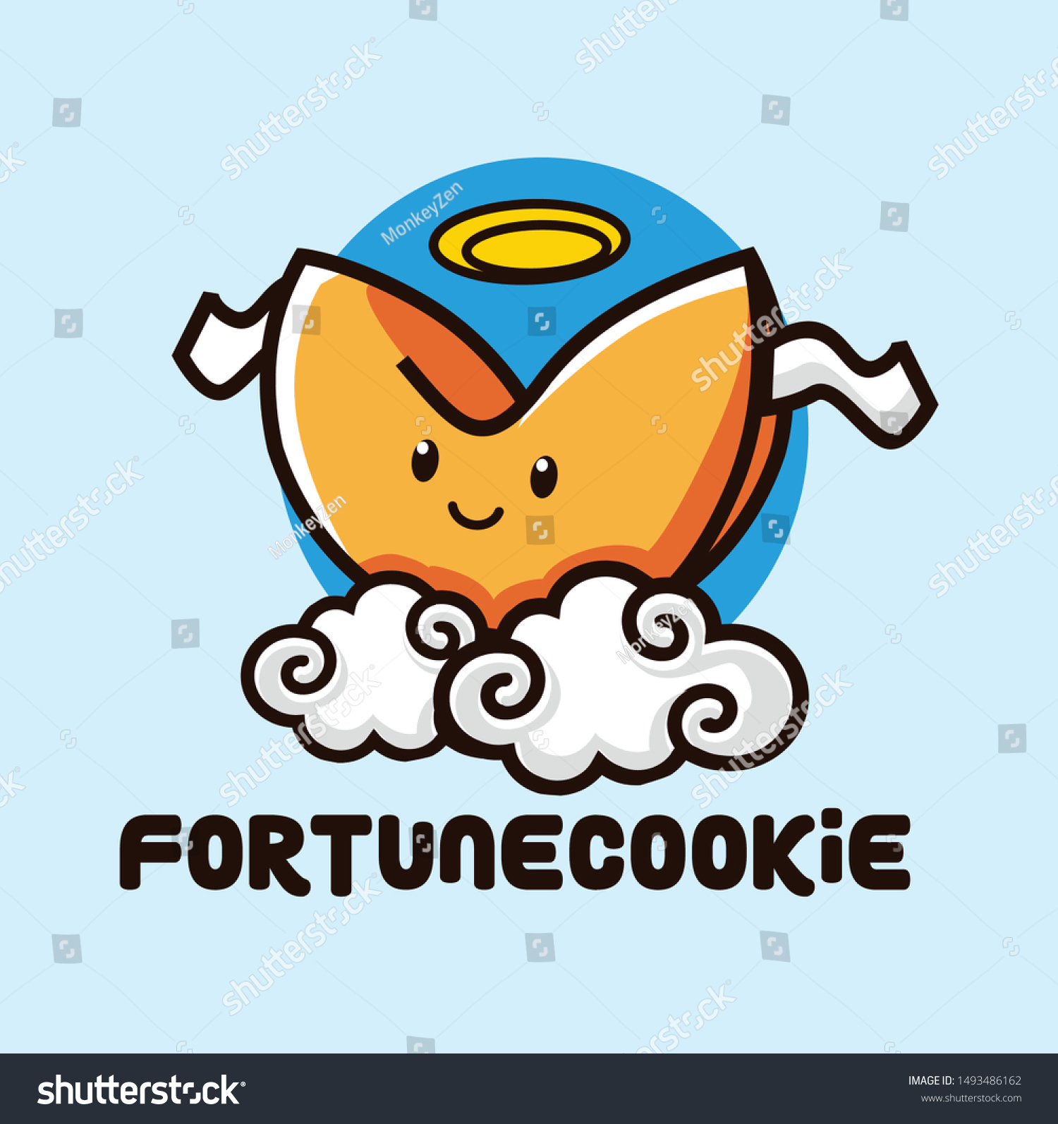 Fortune Cookies Logo Design Template Stock Vector (Royalty Free) 1493486162